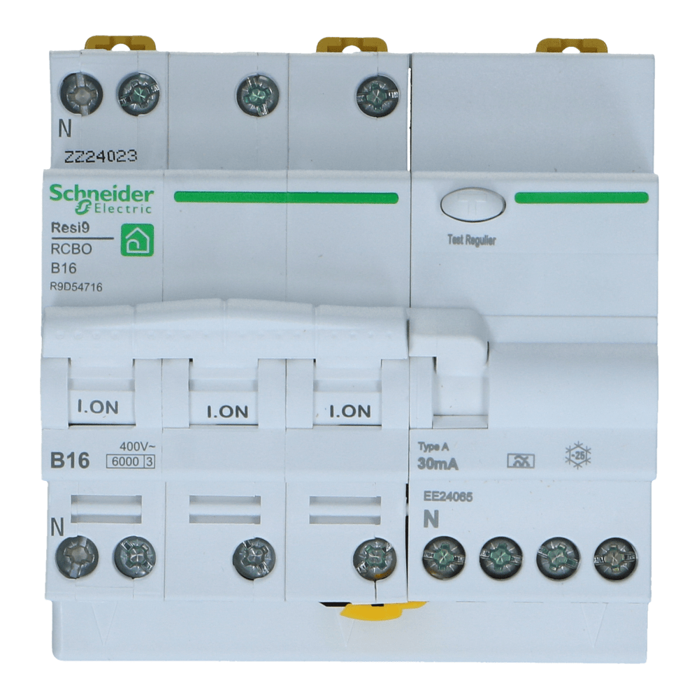 Aardlekautomaat B 16A 3 polig + nul 30mA Resi9