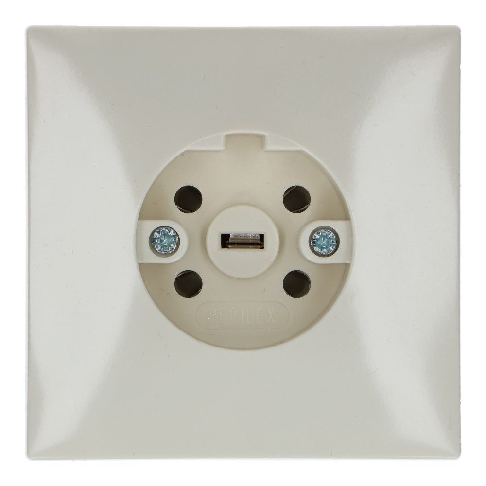 Perilex inbouw WCD 16A vierkant creme