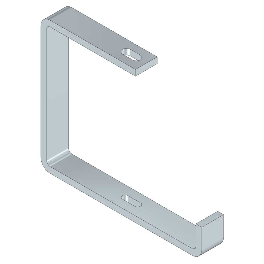 Kabelgoot C-beugel 190mm hoog voor 100mm breed Elektrolytisch verzinkt