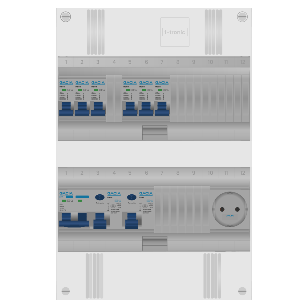 Groepenkast PV-ready 63A 1 fase 6 groepen + wcd