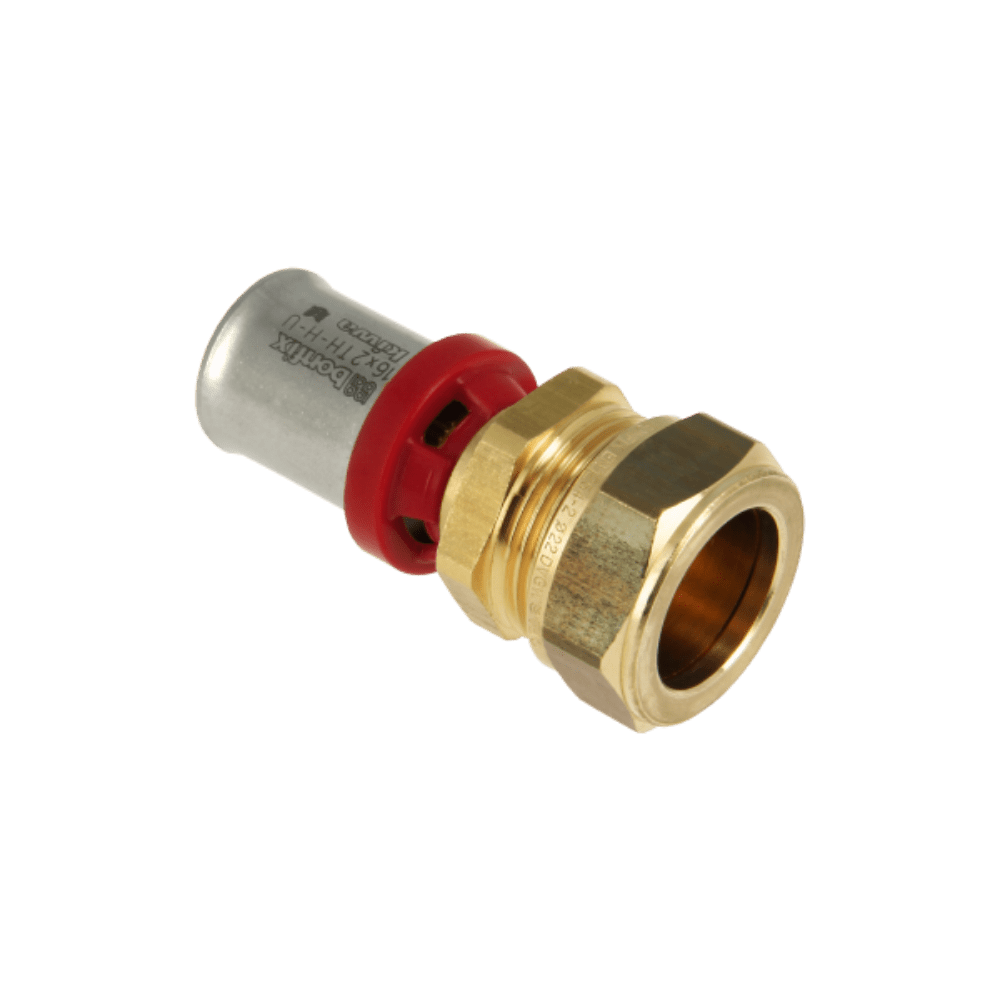 BONFIX Alu-pers rechte koppeling 16 mm x 22 mm knel