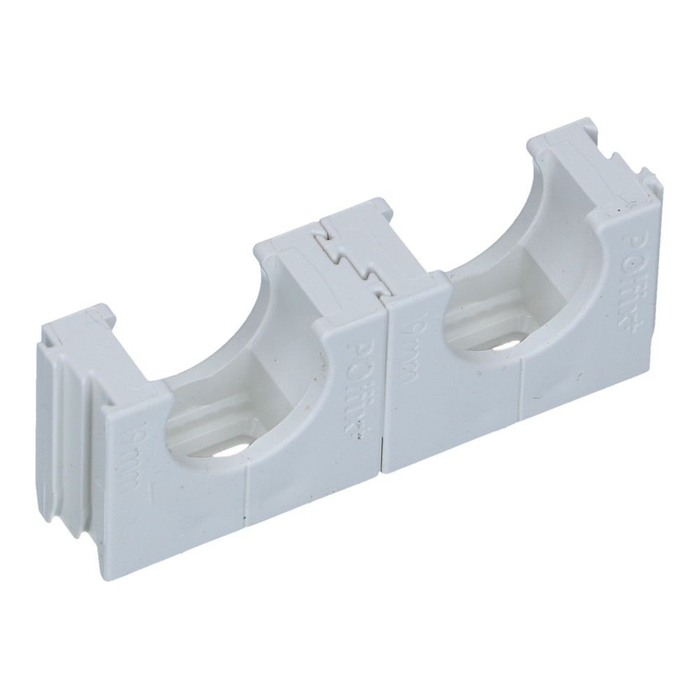Klemblok wit 19mm Polfix+ RAL9010