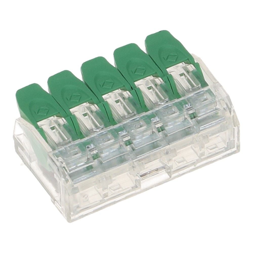 Lasklem 5 voudig 0.2-4.0mm² voor massief/soepel draad - 25 stuks