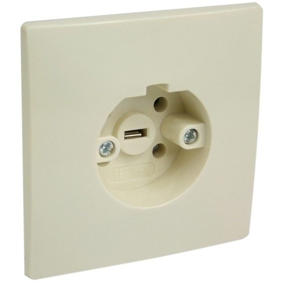 Perilex inbouw WCD 16A vierkant creme