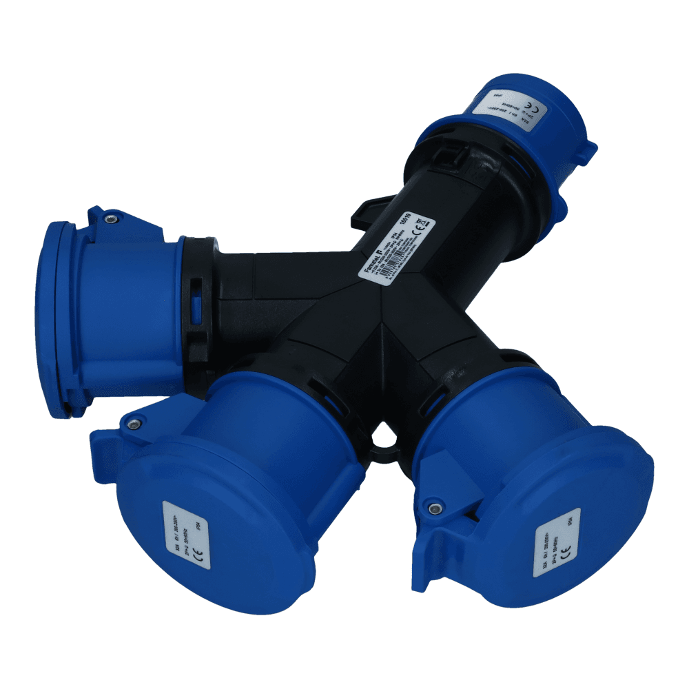 3 weg splitter 1x CEE naar 3xCEE 3p+n+e 32A
